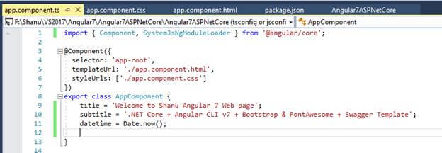 Create an Angular 7 App with ASP.NET Core 2.1